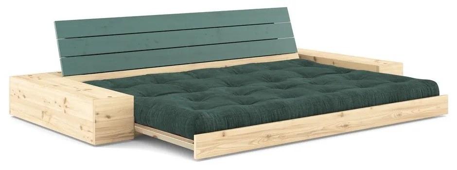 Tmavě zelená manšestrová rozkládací pohovka 244 cm Base – Karup Design