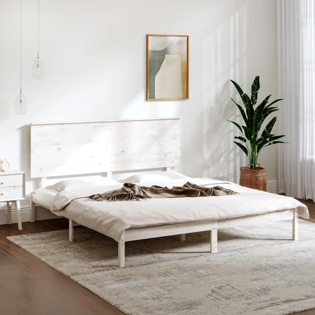 Rám postele bílý masivní borovice 200 x 200 cm,  3104824