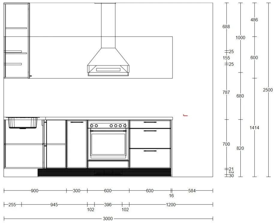 Sestava kuchyně České Budějovice-Lara/Maty-vystavený kus