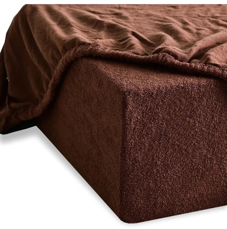 Plachta ložní hnědá froté EMI, Plachta 90x200