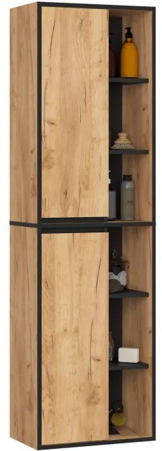 Kúpeľňová skříňka VAMI W50 2D 6P dub craft / čierna
