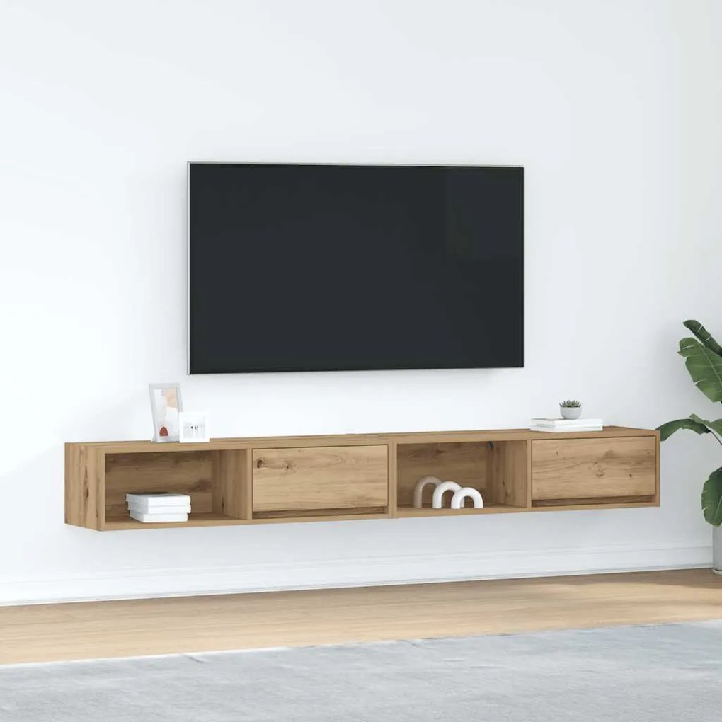 TV skříňky 2 ks Dub Artisan 100x31x25,5 cm Dřevěné konstrukce