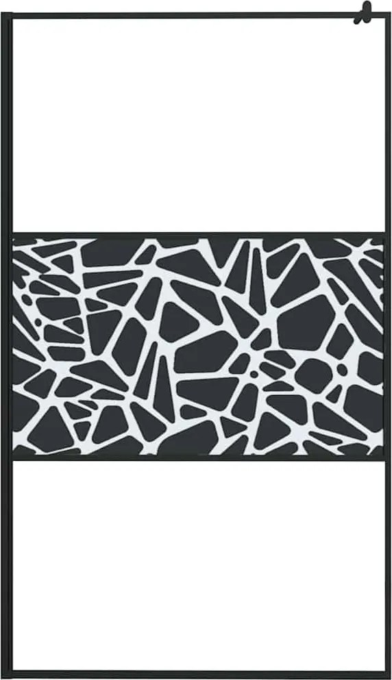 Zástěna do průchozí sprchy 115x195cm ESG / kamenný design černá 151883