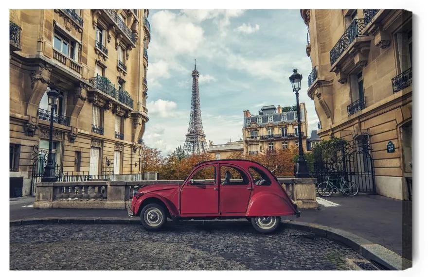 Obraz Auto A Architektura Paříže Nedostatek Nedostatek Přírodní plátno 100x70