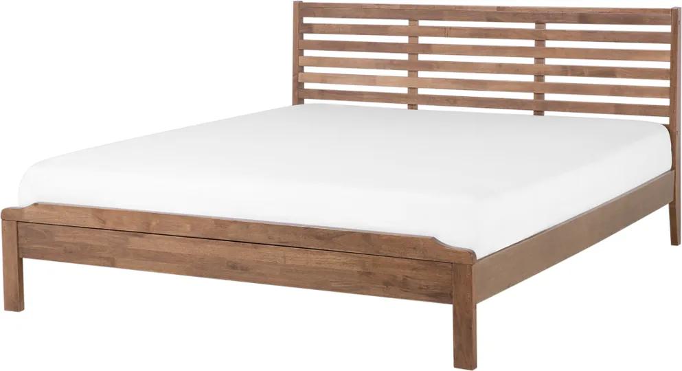 Hnědá dřevěná postel 180x200 cm - CARNAC