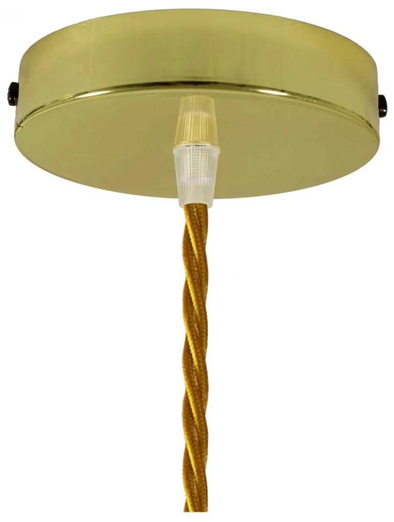 creative cables Závěsná lampa s textilním kabelem, stínidlovým rámem diamant a kovovými detaily Barva: Červená