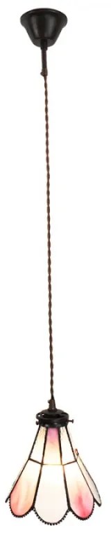 Závěsná lampa Tiffany FlowerArc pink – 18x15x115 cm