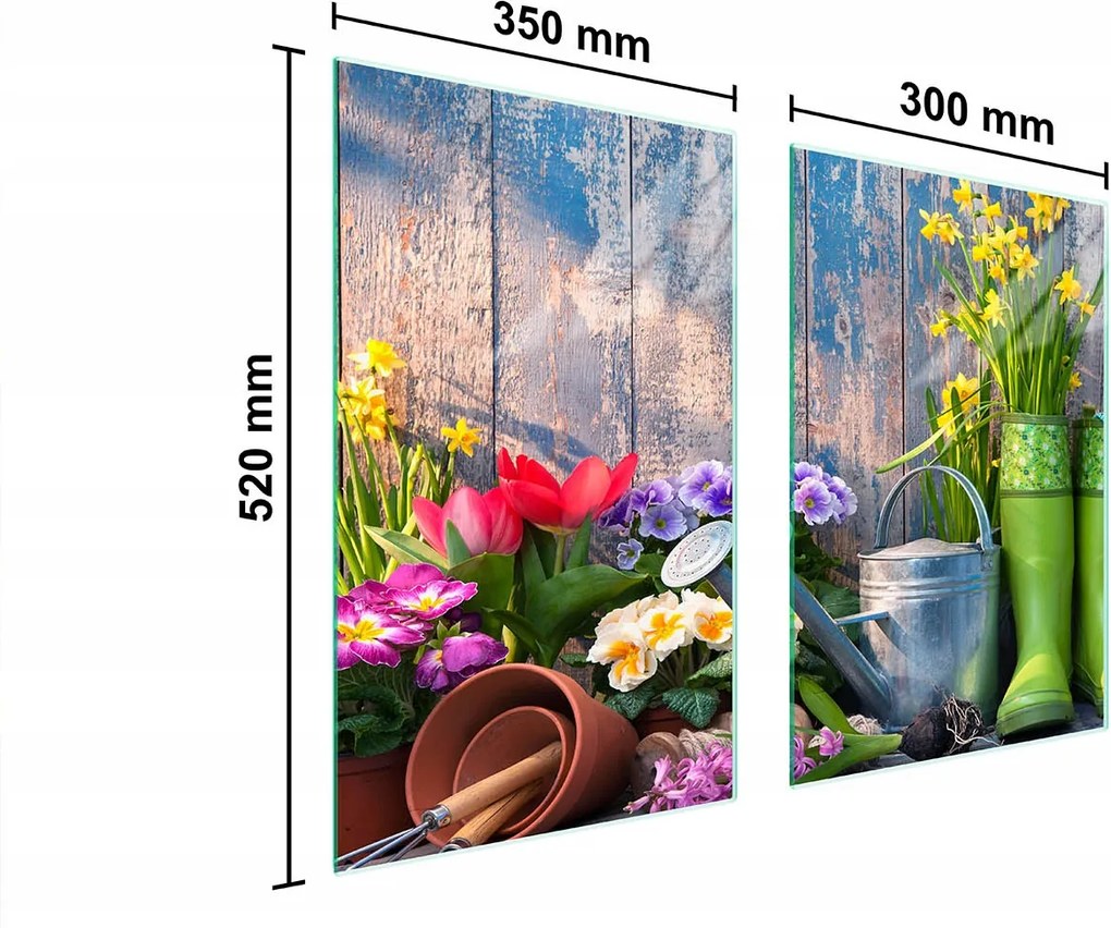 Skleněná Ochranná Deska Do Kuchyně 65x52 Zahrada
