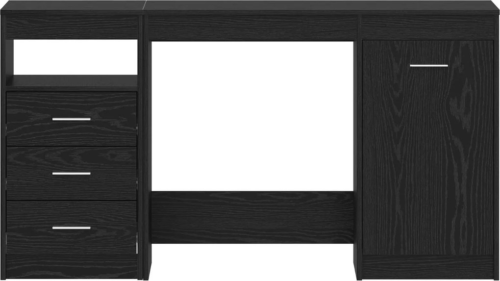 Stůl s policí 2 ks Černý dub 140 x 50 x 76 cm Kompozitní dřevo 3332543