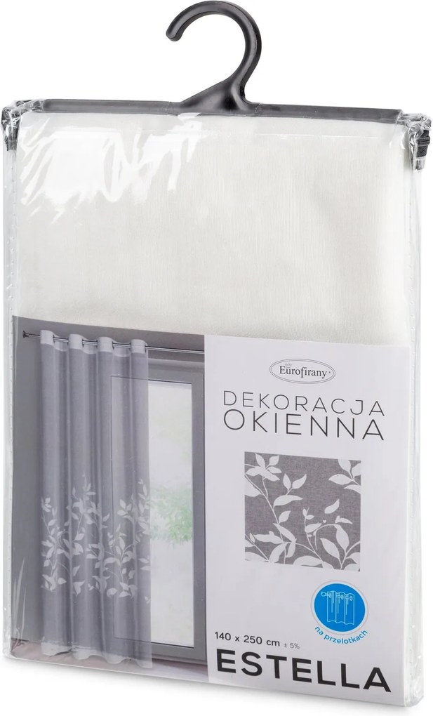 ZÁCLONA NA KROUŽCÍCH ESTELLA 140X250 CM LISTY