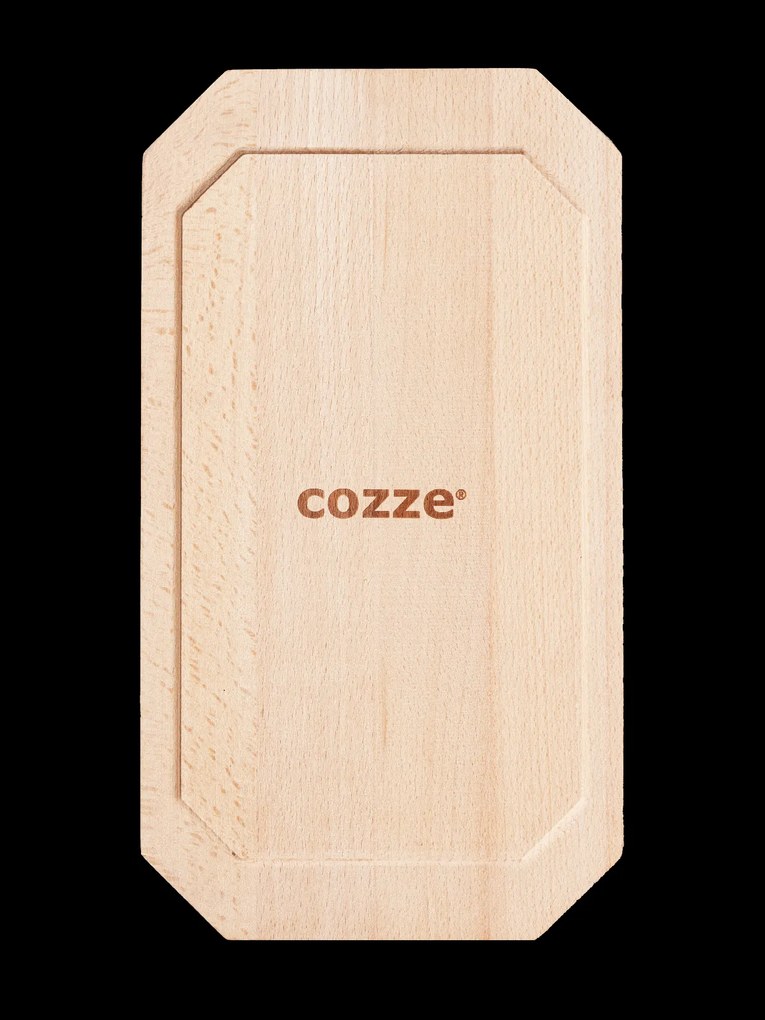 Litinová pánev s dřevěným tácem 33x16,5cm Cozze