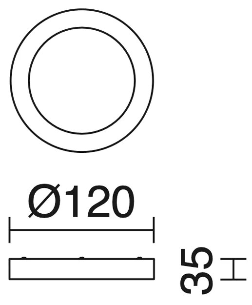 Indeluz 599C-L3106A-01 stropní přisazené LED svítidlo Gia, kulaté, bílé, 6W, 3000K, 110°, ø12cm, IP23