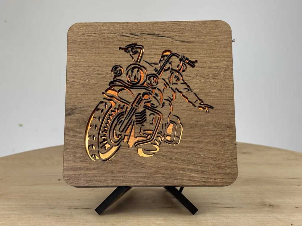 Li-Go "Motorkář" lampa 19x19cm provedení povrchu: ořech