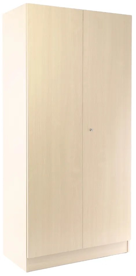 Dřevěná šatní skříň Visio, 90 x 45 x 185 cm, cylindrický zámek, javor