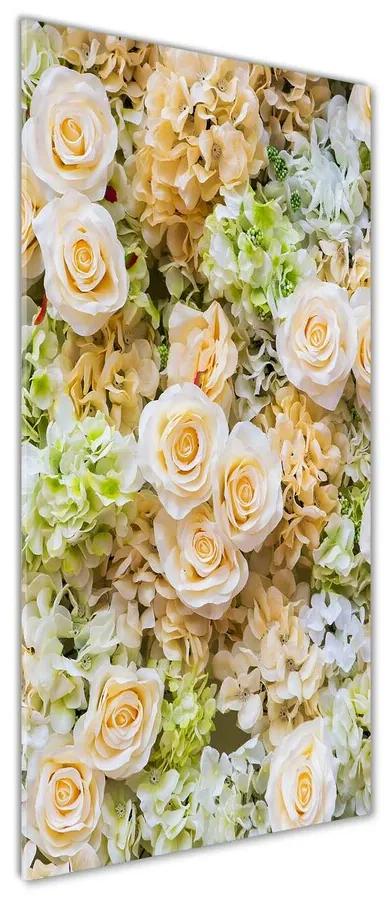 Wallmuralia Foto obraz fotografie na skle Svatební květiny 50x125 cm