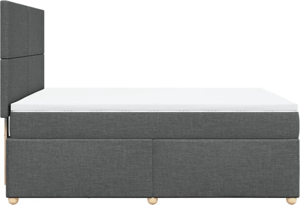 Box spring postel s matrací tmavě šedá 140x200 cm textil 3291297