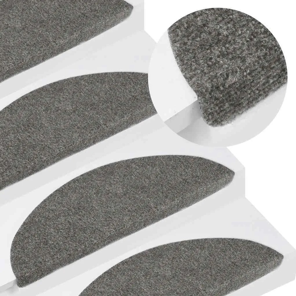 vidaXL Samolepicí nášlapy na schody 15 ks 56x17x3 cm [136390] Barva: Šedá