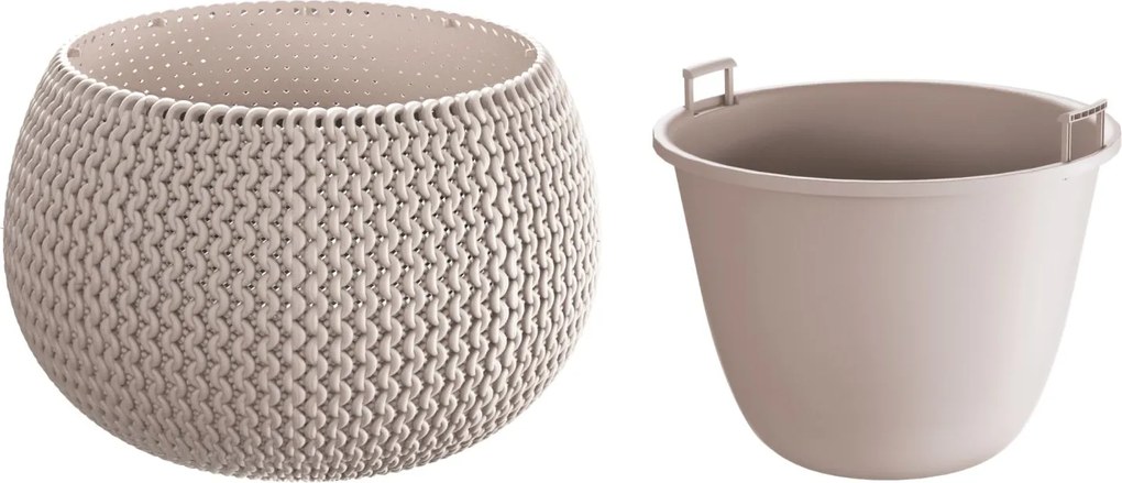 PRO Květináč s vkladem SPLOFY BOWL mocca 29cm