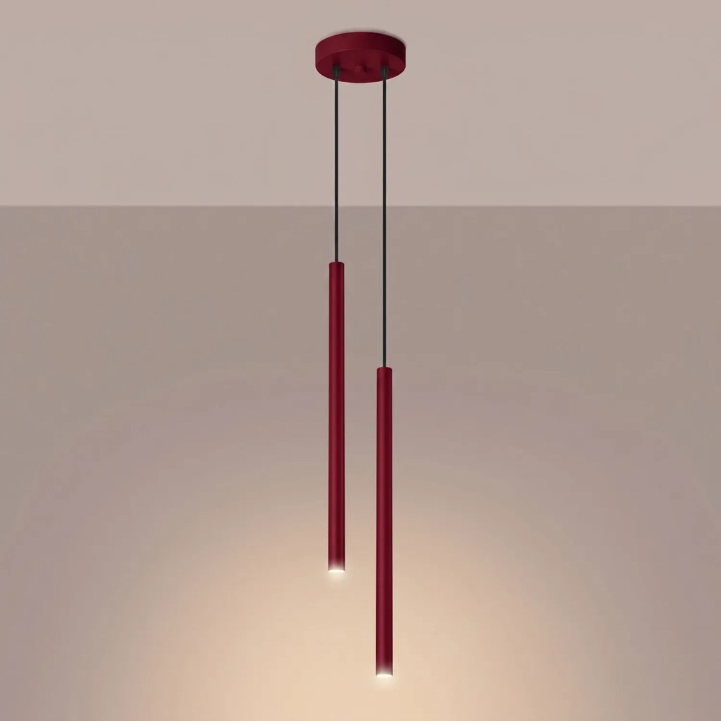 Sollux Lighting Závěsné svítidlo PASTELO 2 bordó