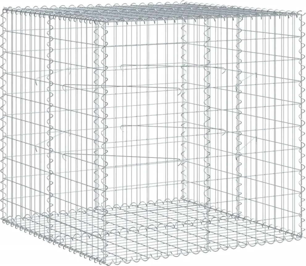 Gabionový koš s víkem 100 x 100 x 100 cm pozinkované železo 3295190