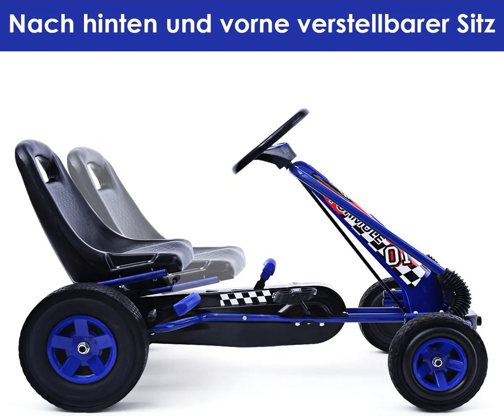 Costway Pedal Gokart Racing Dětské auto pedál vozidla Cart Seat Gocart