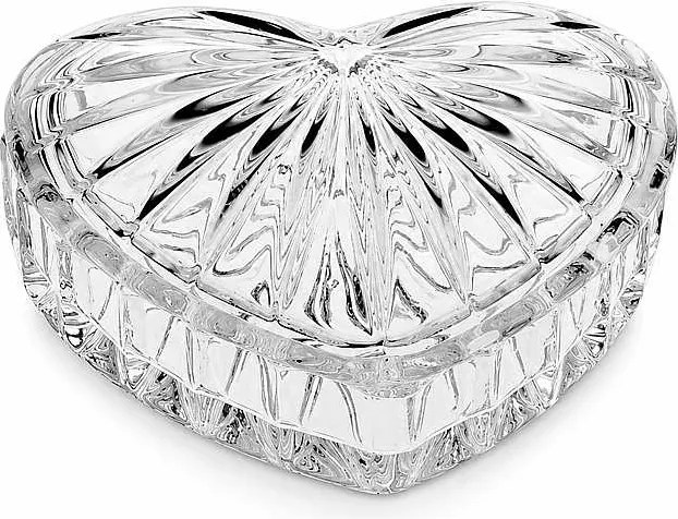 Crystal Bohemia Skleněná dóza ve tvaru srdíčka 110 mm