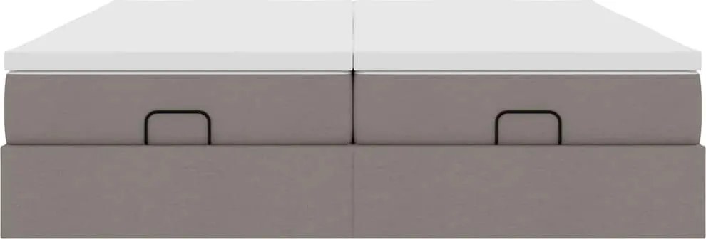 Osmanský rám postele s matracíes taupe 200x200cm textil 3311252