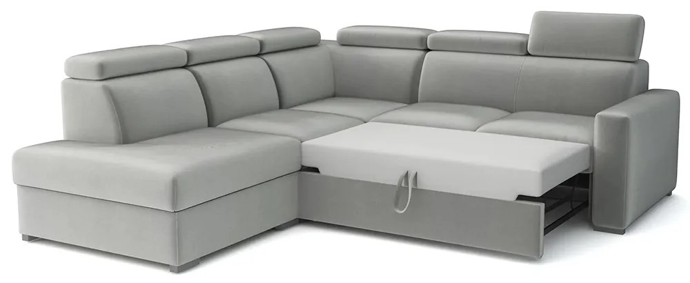 Sedací souprava PEDRO L | 265x250 cm | rozkládací + 2x úložný prostor | polohovatelné záhlavníky | VÝBĚR TKANIN