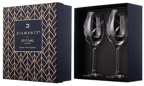 Diamante Swarovski Sklenice na víno Hearts 360 ml, 2 ks