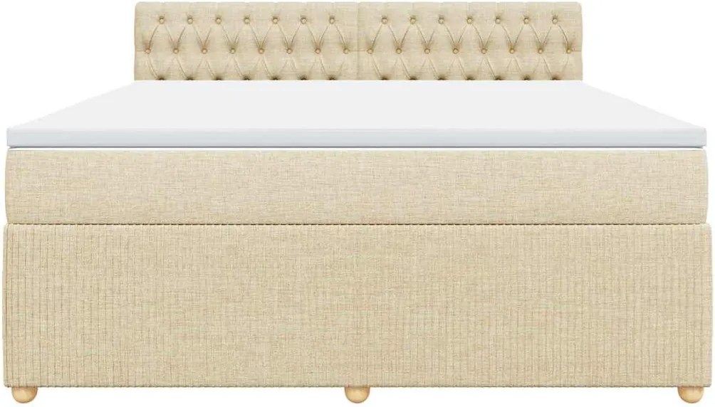Box spring postel s matrací krémová 180x200 cm textil 3287547