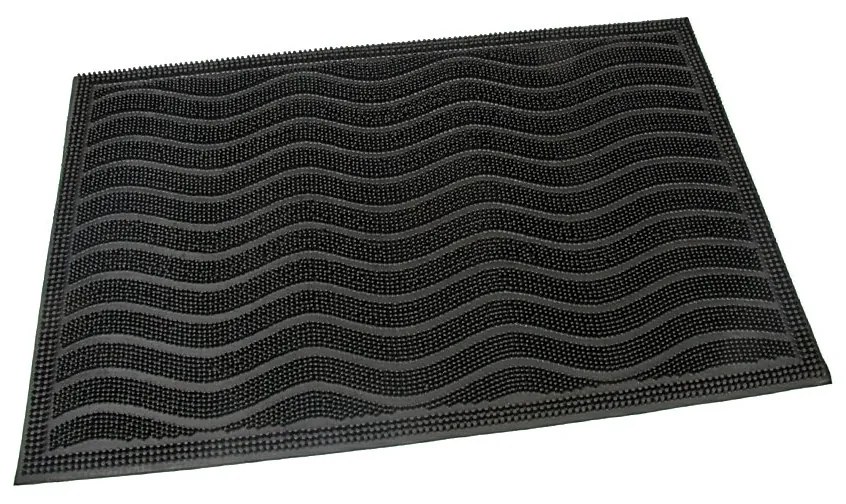 Gumová vstupní kartáčová rohož Waves - 60 x 40 x 0,9 cm