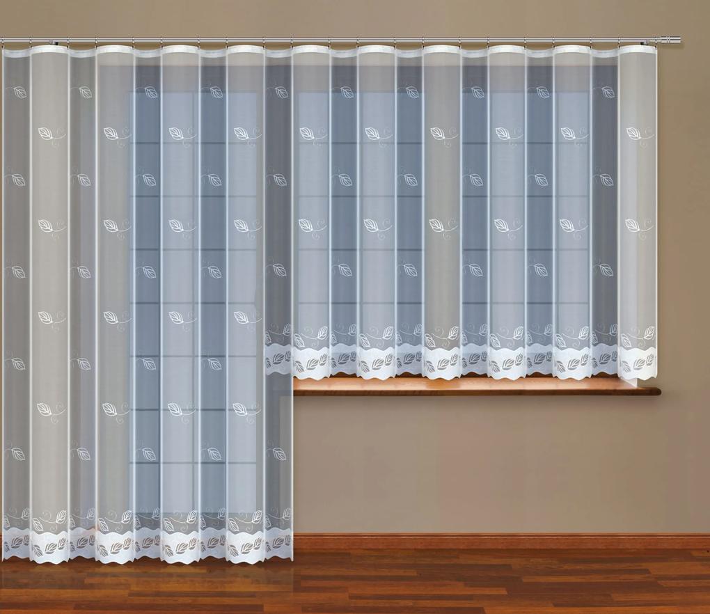 Dekorační žakárová záclona s řasící páskou HELLEN 120 bílá 300x120 cm MyBestHome