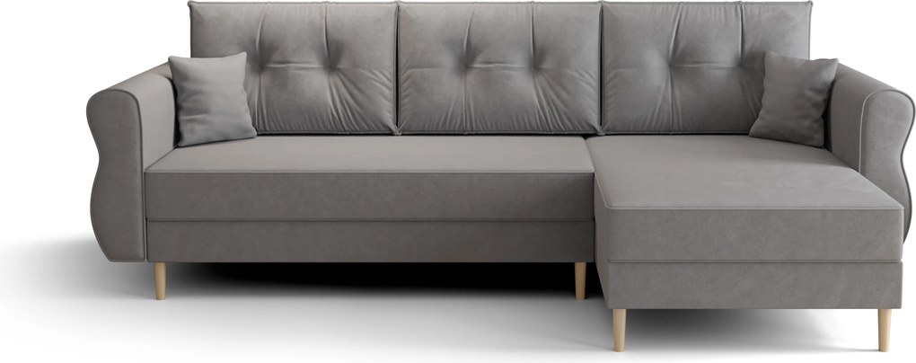 Rozkládací oboustranná sedací souprava do L SILVIANO 230x140 cm, šedá