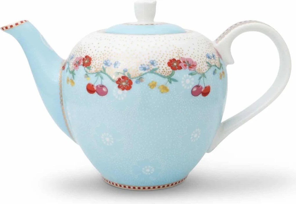 Pip Studio Floral Cherry Mini čajová konvice modrá 750ml