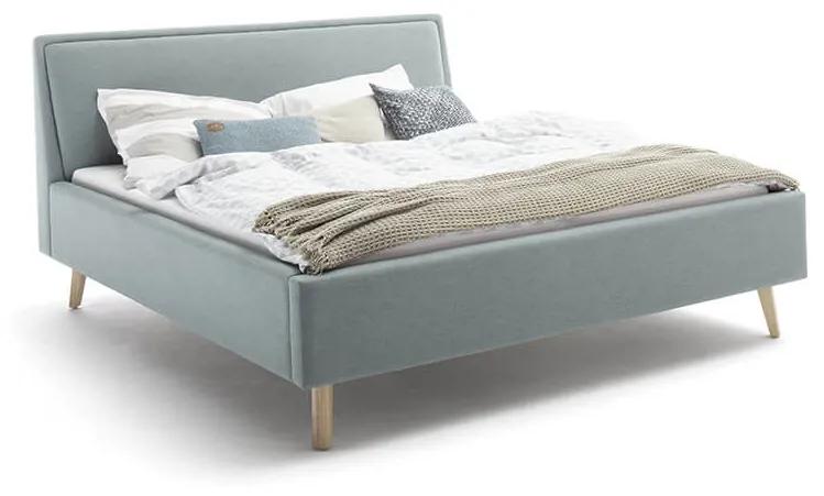 Čalouněná postel deria 140 x 200 cm světle modrá MUZZA