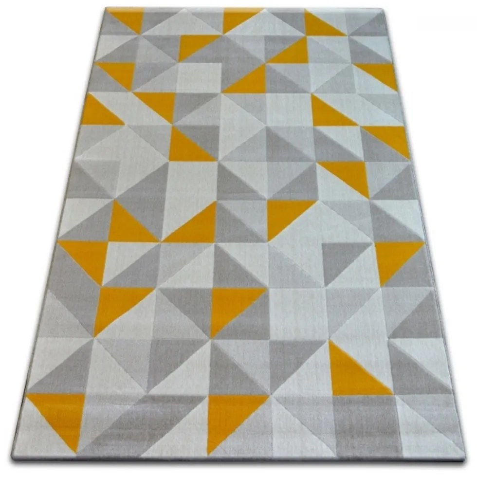 Kusový koberec PP Trojúhelníky žlutý, Velikosti 120x170cm