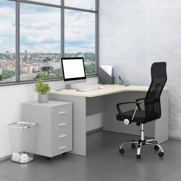 Sestava kancelářského nábytku SimpleOffice 2, 140 cm, pravá