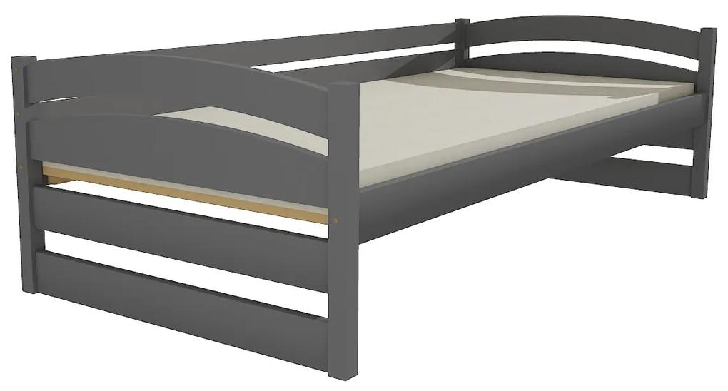 Dětská postel masiv 031 borovice masiv 80 x 200 cm šedá
