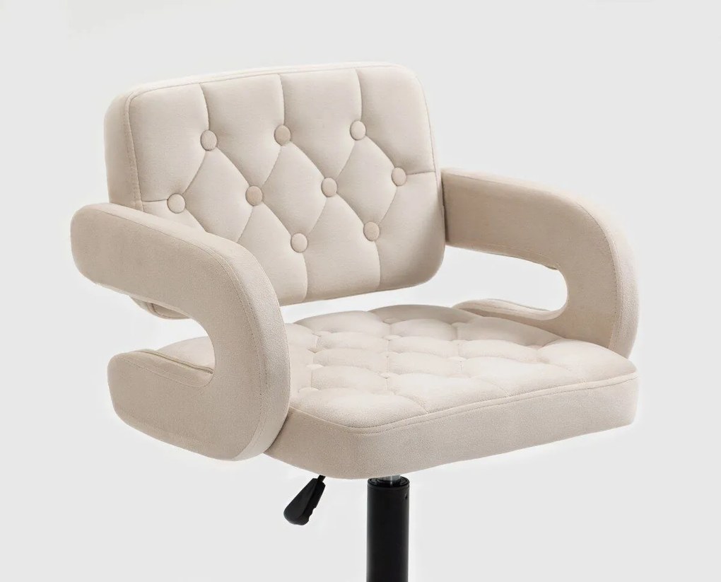 LuxuryForm DESIGN Otočná židle ADRIA VELUR na zlatém talíři - krémová