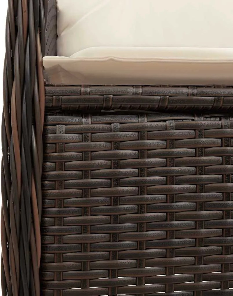 5dílný zahradní bistro set s poduškami hnědý polyratan 3277066