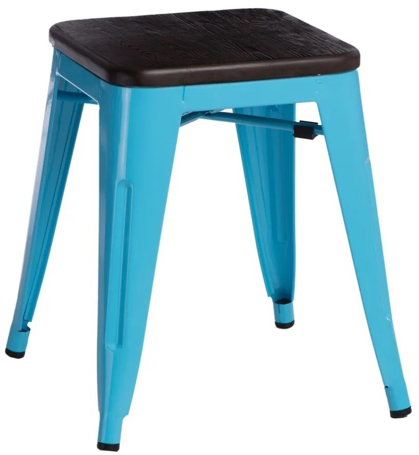 Stolička D2 Paris Wood modrá 45 cm kartáčovaná borovice