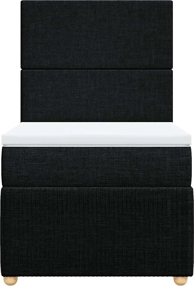 Box spring postel s matrací černá 100 x 200 cm textil 3294262