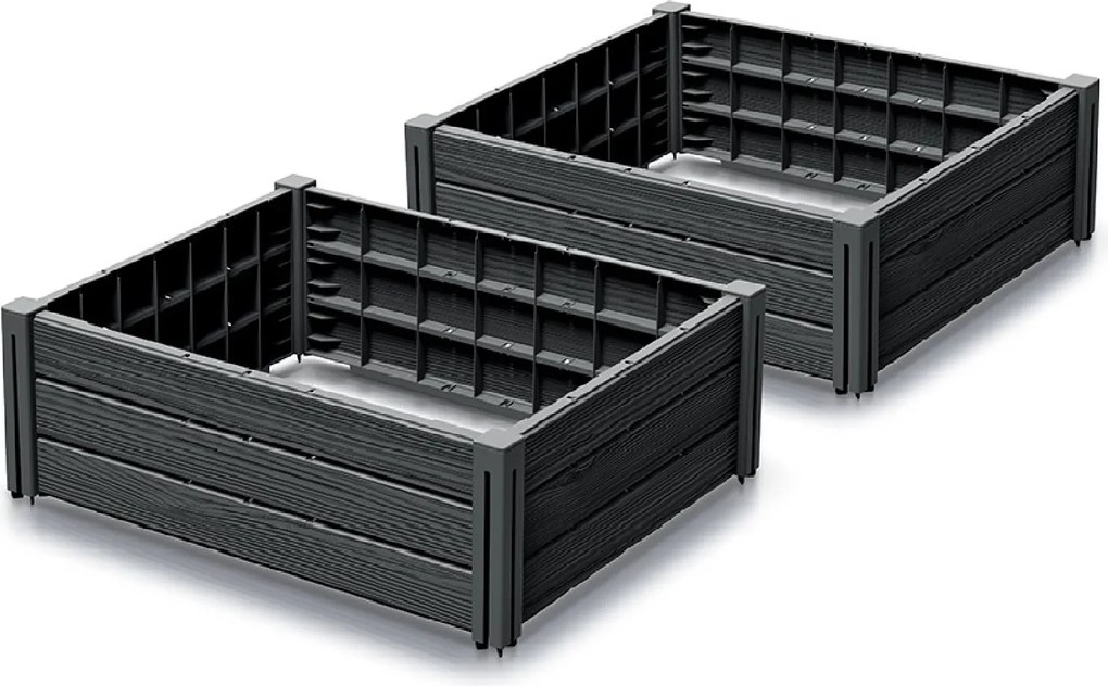 PROSPERPLAST Vyvýšený záhon 2 ks BASE PLANT 75,6 cm, antracit