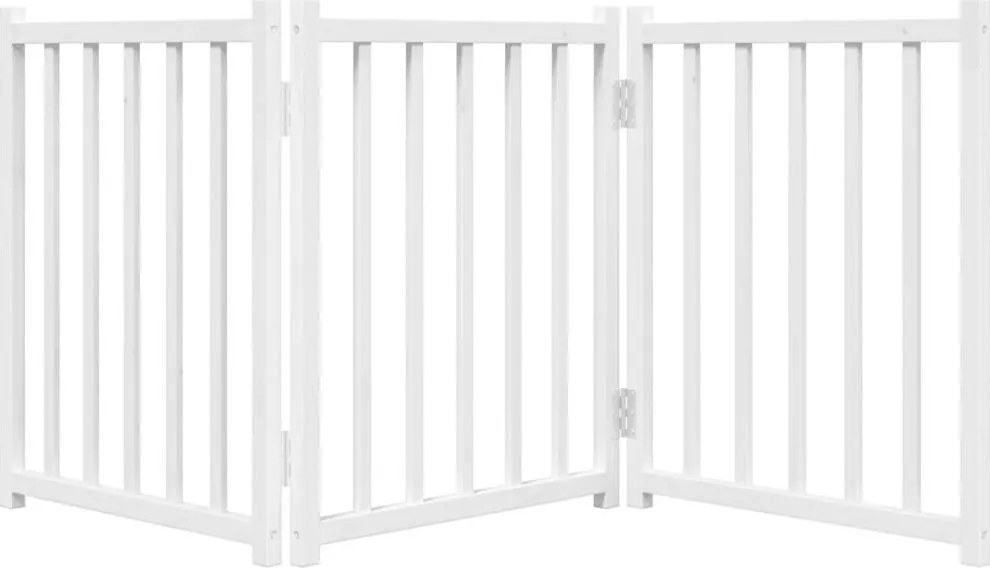 vidaXL Zábrana pro psy skládací 3 panely 150 cm masivní jedle [352276] Barva: Přírodní
