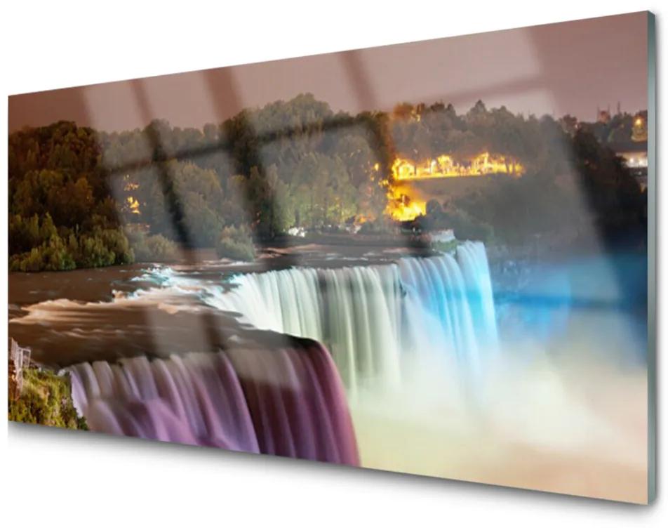 Skleněný obraz Les Vodopád Příroda