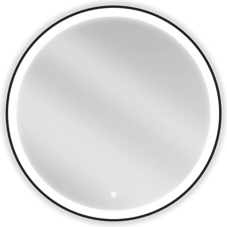 Mexen Esso koupelnové zrcadlo podsvícené, kulaté 80 cm, LED 6000K, proti zamlžení, černý rám - 9825-080-080-611-70
