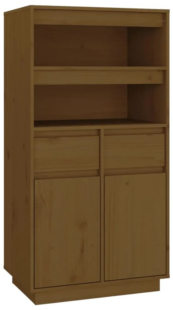 Skříň highboard medově hnědá 60x40x116,5 cm masivní borovice,  814537