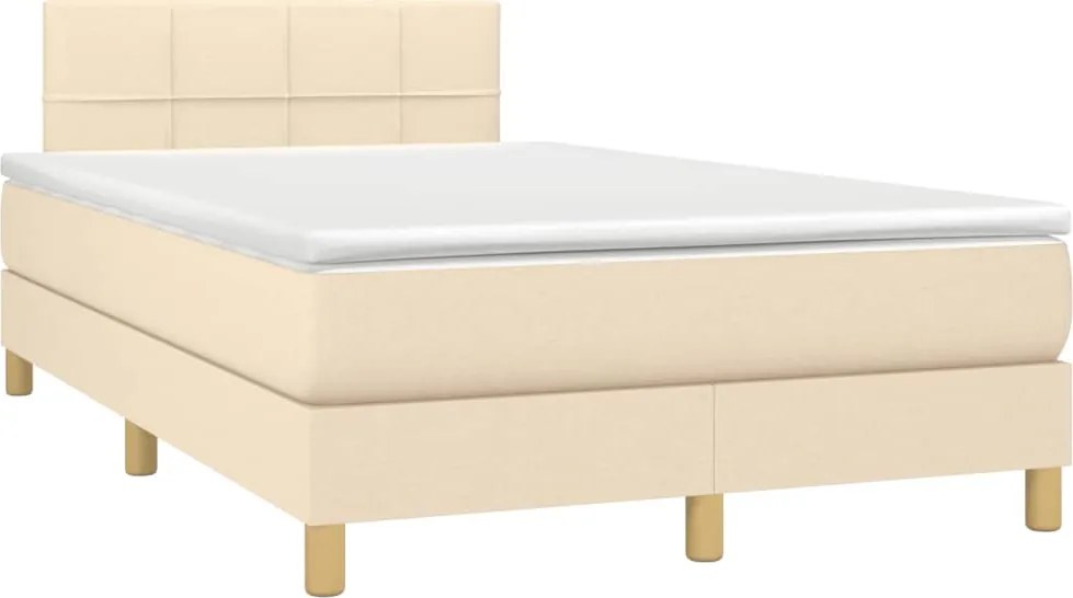 Box spring postel s matrací krémová 120x190 cm textil 3269777