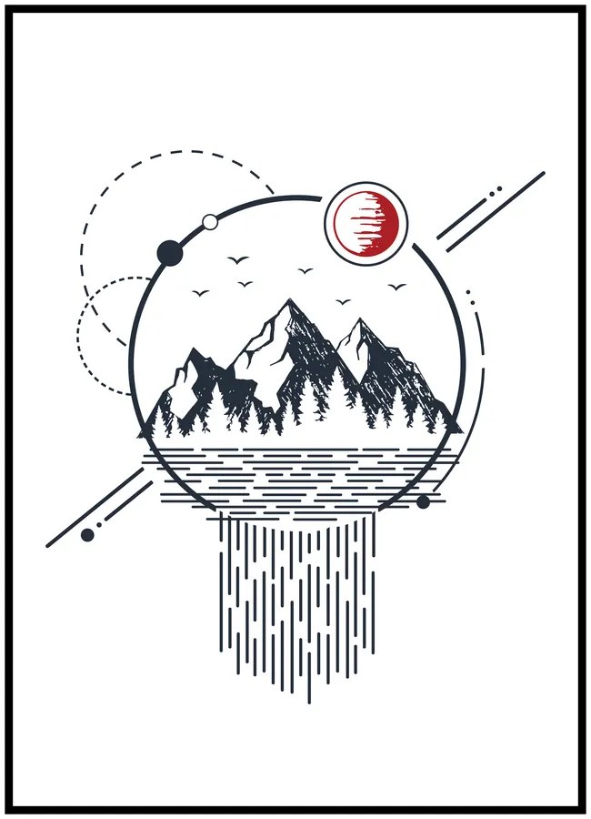 Plakát Geometrický les Rozměr plakátu: 30 x 40 cm