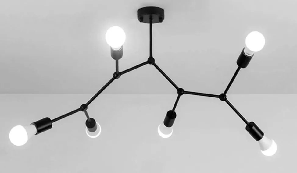 Toolight - Stropní svítidlo 6xE27 APP737-6C, černá, OSW-08794